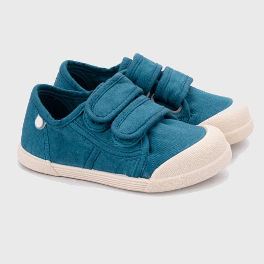 ZAPATILLAS RESPETUOSAS IGOR ·LONA VELCRO AZUL PETRÓLEO· – Happy Moments ...